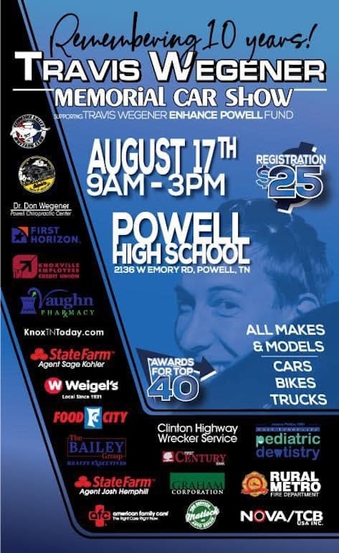 Travis Wegener Car Show & Powell Station Celebration - Knox TN Today